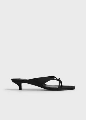 TOTEME Bow Satin Sandals - Black