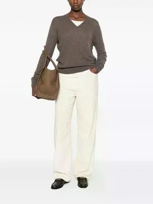 THE ROW V-neck Knit - Brown