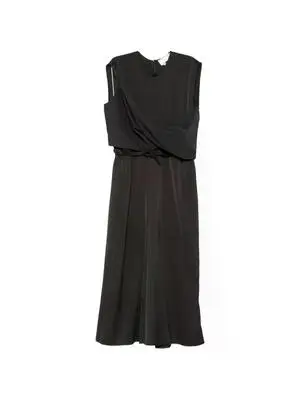 LITKOVSKA Sleeveless Midi Dress With Crossover Panel - Black