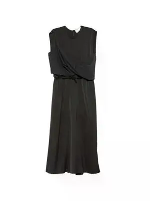 LITKOVSKA Sleeveless Midi Dress With Crossover Panel - Black