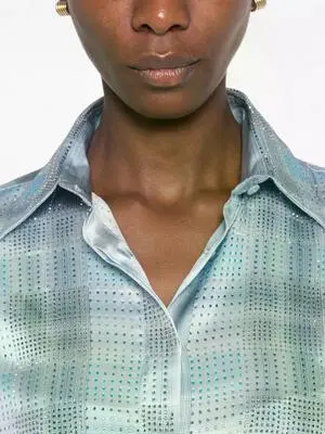 Ermanno Scervino Crystal-embellished Checked Shirt