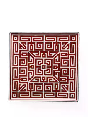 GINORI 1735 Labirinto-print Tray - Red