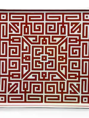 GINORI 1735 Labirinto-print Tray - Red