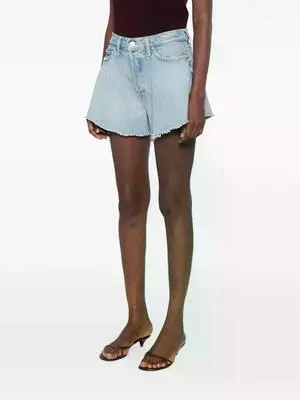 MOTHER Heart-patch Raw-cut Shorts