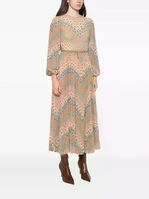 Zimmermann Sunray Paisley-print Pleated Midi Dress