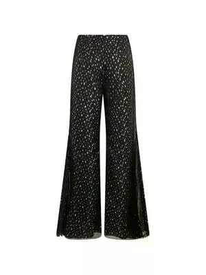 Alberta Ferretti Polka-dot Pleated Palazzo Trousers - Black