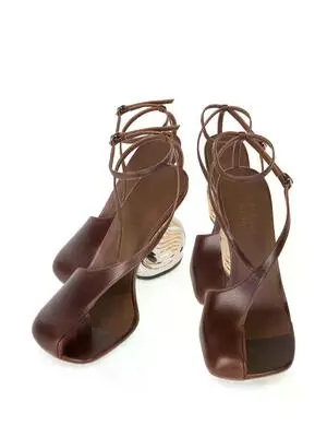 A.W.A.K.E. Mode Christine Swan-heel Asymmetric Sandals