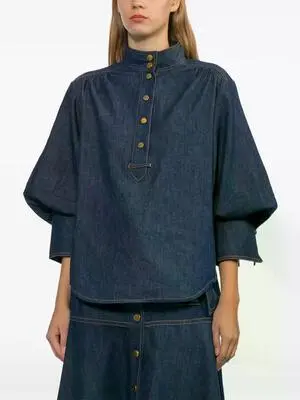 Zimmermann Billow Denim Blouse - Blue