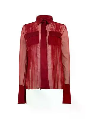 Alberta Ferretti Sheer-finish Blouse - Red
