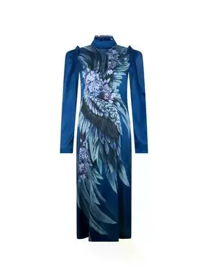 Alberta Ferretti High-neck Maxi Dress