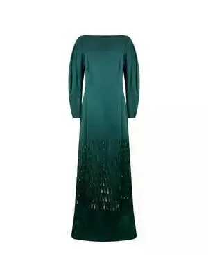Alberta Ferretti Cut-out Long-sleeve Maxi Dress - Green