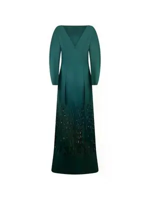 Alberta Ferretti Cut-out Long-sleeve Maxi Dress