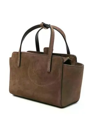HIDESINS Suede Logo-print Tote Bag