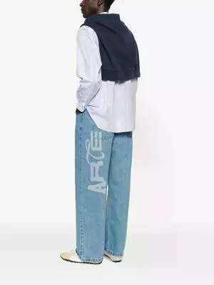 ARTE ANTWERP Logo Print Straight-leg Jeans - Blue