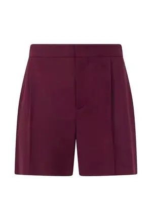 Alberta Ferretti Pleat-detail Shorts - Red