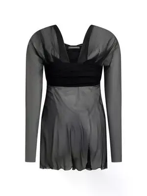 Alberta Ferretti V-neck Sheer Blouse