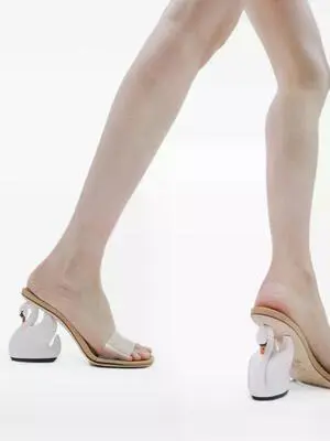 A.W.A.K.E. Mode Faye Swan-heel Sandals - Neutrals