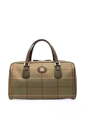 Burberry 20th Century Vintage Check Canvas Boston Bag - Brown