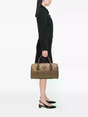 Burberry Vintage Check Canvas Boston Bag