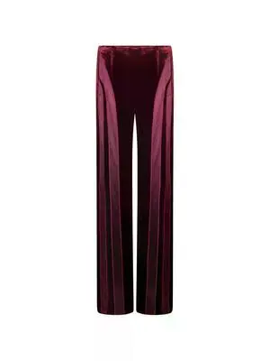 Alberta Ferretti Velvet-panelled Straight Trousers