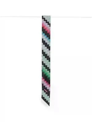Missoni Zigzag-print Skinny Scarf - Black