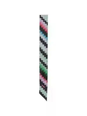 Missoni Zigzag-print Skinny Scarf - Black