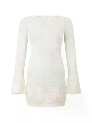 SELF-PORTRAIT Crochet-knit Flared-sleeve Mini Dress