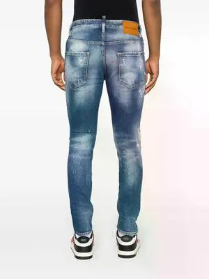 Dsquared2 Paint-splatter Distressed Skinny Jeans