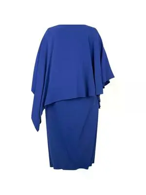 Alberta Ferretti Cape-detail Draped Midi Dress