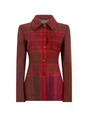 Alberta Ferretti Check-pattern Button-up Jacket