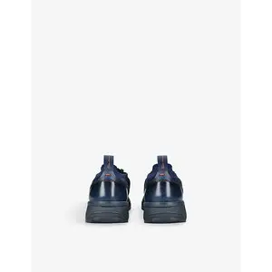Santoni Technical-knit Low-top Trainers - Navy