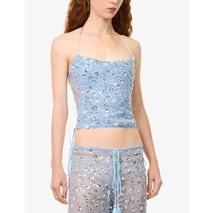 JADED LONDON Deva Sequin Knit Corset Top
