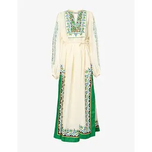 ALEMAIS Bridgette Printed Cotton Tunic Dress - Cream