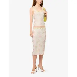 JADED LONDON Fioretta Studded Lace Top
