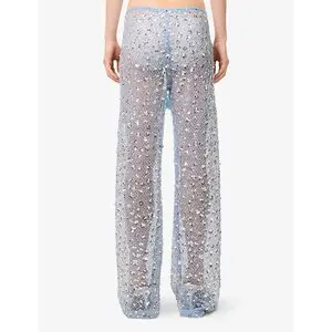 JADED LONDON Deva Sequin Straight-leg Knit Trousers