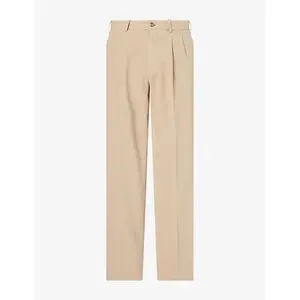 THE ROW Tomasino Pleated Wide-leg Cotton Trousers - Beige