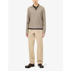 THE ROW Tomasino Pleated Cotton Trousers