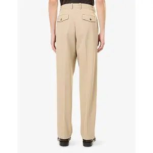 THE ROW Tomasino Pleated Cotton Trousers