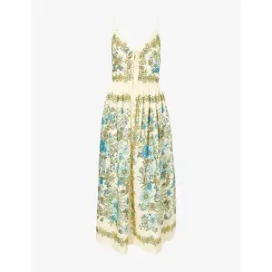 ALEMAIS Sophia Printed Linen Midi Dress