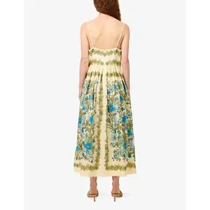 ALEMAIS Sophia Printed Linen Midi Dress