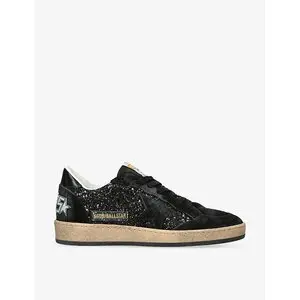 GOLDEN GOOSE Ball Star Glitter Leather-blend Trainers - Black