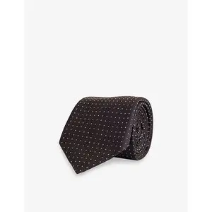 Corneliani Polka Dot Silk Tie - Brown