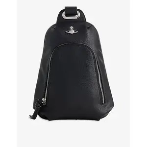 VIVIENNE WESTWOOD Orb-embellished Faux-leather Sling Bag - Black