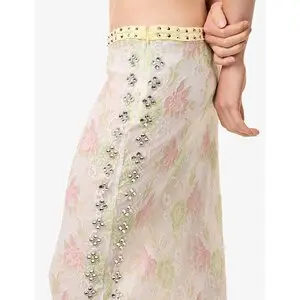 JADED LONDON Fioretta Studded Lace Midi Skirt