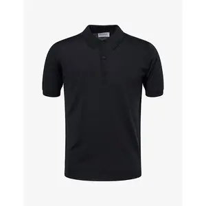 John Smedley Short-sleeve Merino-wool Polo Shirt - Black