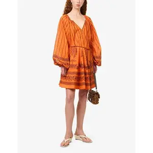 ALEMAIS Boathouse Printed Cotton Mini Dress