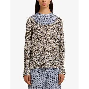 Marni Printed Crepe De Chine Silk Top