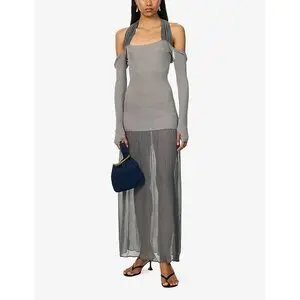 AYA MUSE Luxa Halter Woven Maxi Dress