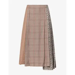 COACH Heritage Plaid-pattern Twill Midi Skirt