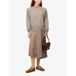 COACH Heritage Plaid-pattern Twill Midi Skirt